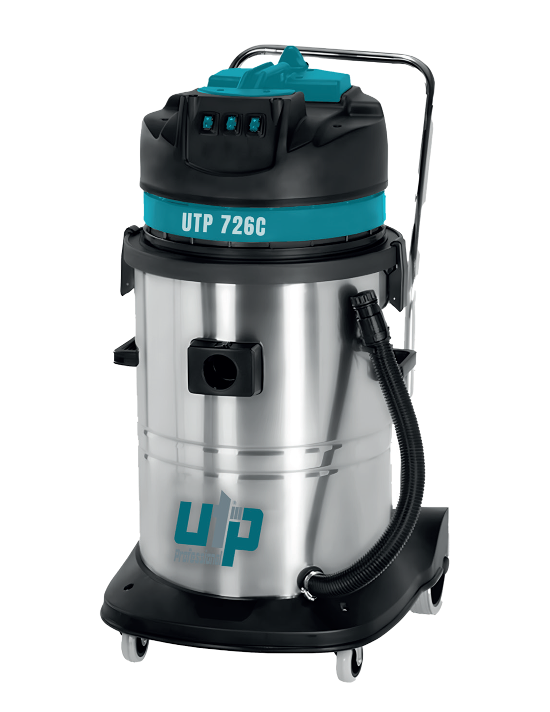 UTP726C INDUSTRIAL TYPE THREE-MOTOR VACUUM CLEANER INOX BODY - 72 LT
